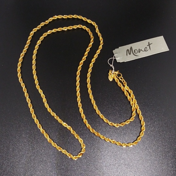 Monet | Jewelry | Vintage Fine 3 Gold Rope Chain Nwt | Poshmark